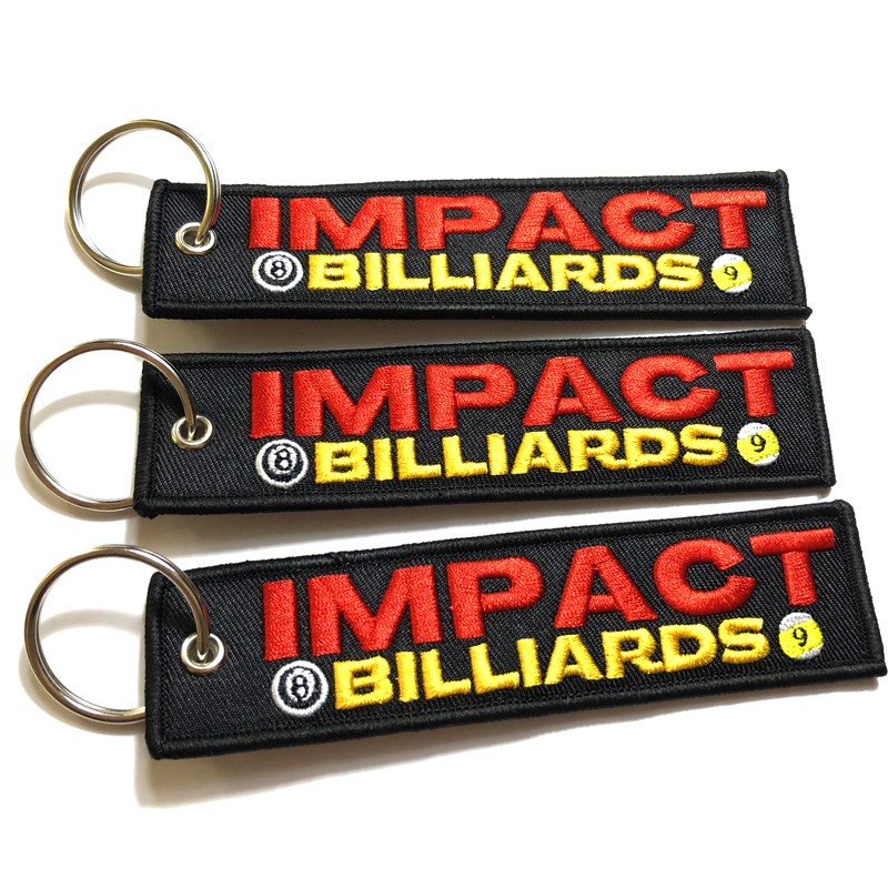 Promotional Embroidery Souvenir Woven Key Ring with Logo Custom ...