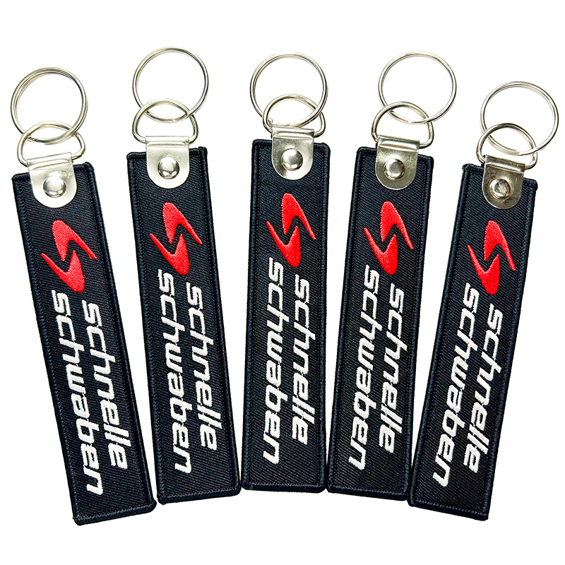 Wholesale Custom Embroidered Fabric Keychains Custom Logo Embroidery ...